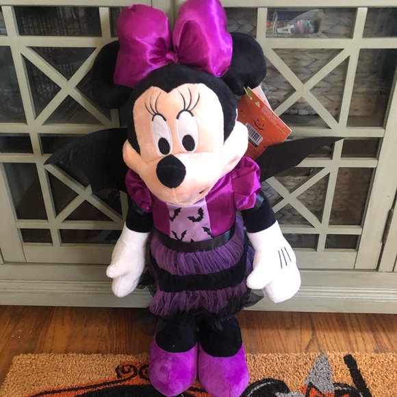 Disney | Holiday | Minnie Mouse Halloween Bat Door Porch Greeter Plush ...